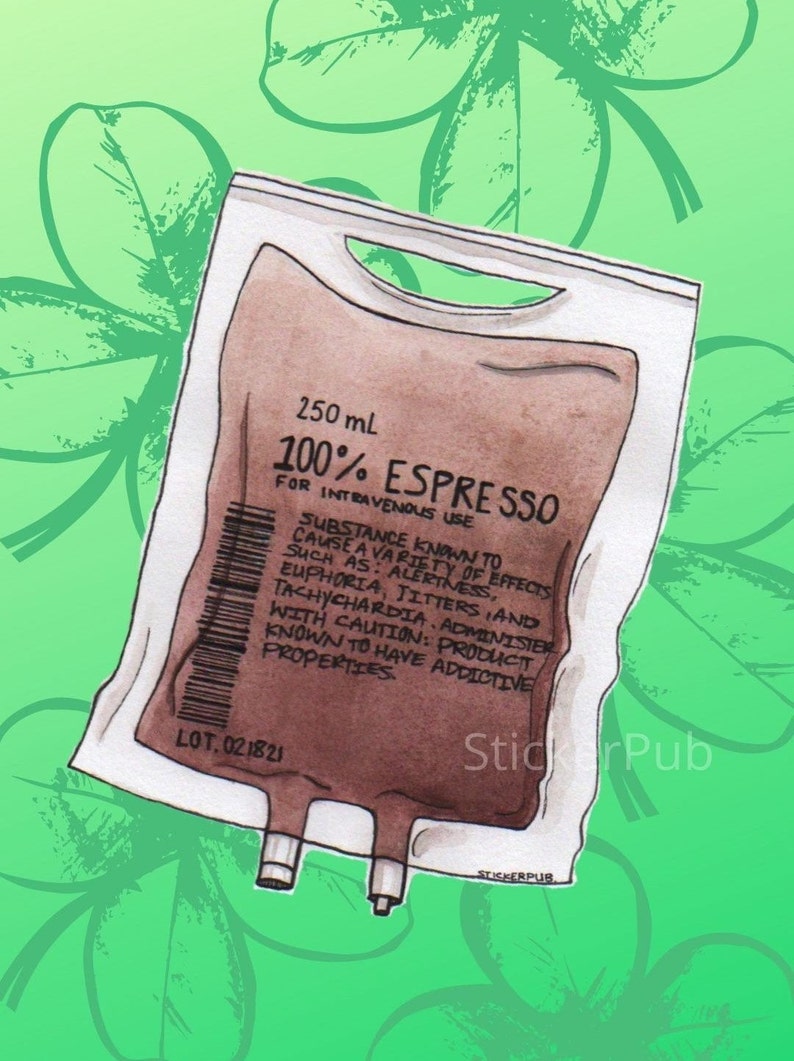100% Espresso IV Bag Coffee Iced Coffee Intravenous - Etsy