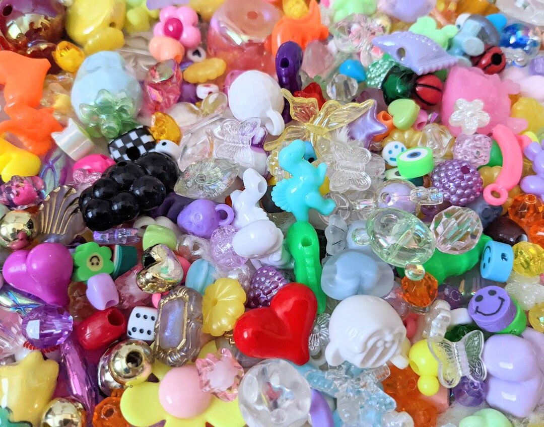 250+ Piece Bead Soup, Kandi DIY Kit, Mystery Grab Bag of Pony Beads and ...
