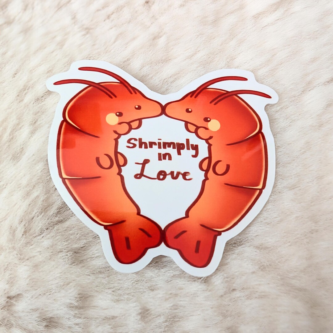 Shrimply in Love Vinyl Sticker - Etsy
