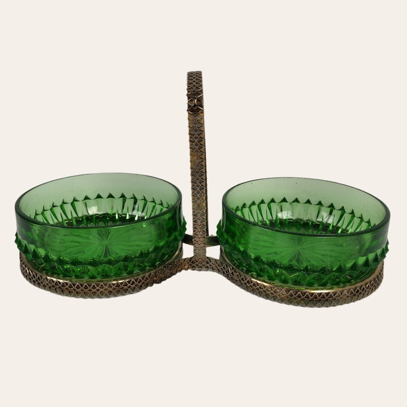 Silver and Glass Nut Bowl - Etsy