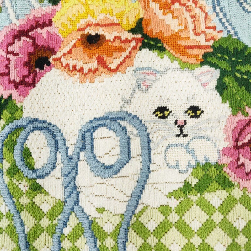 Cat Needlepoint - Etsy