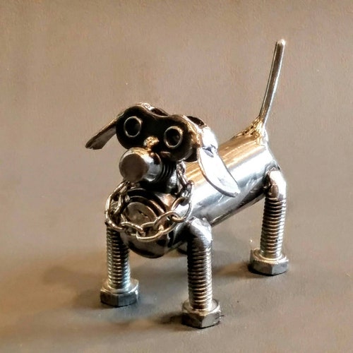 Scrap Metal Dog Sculpture - Etsy