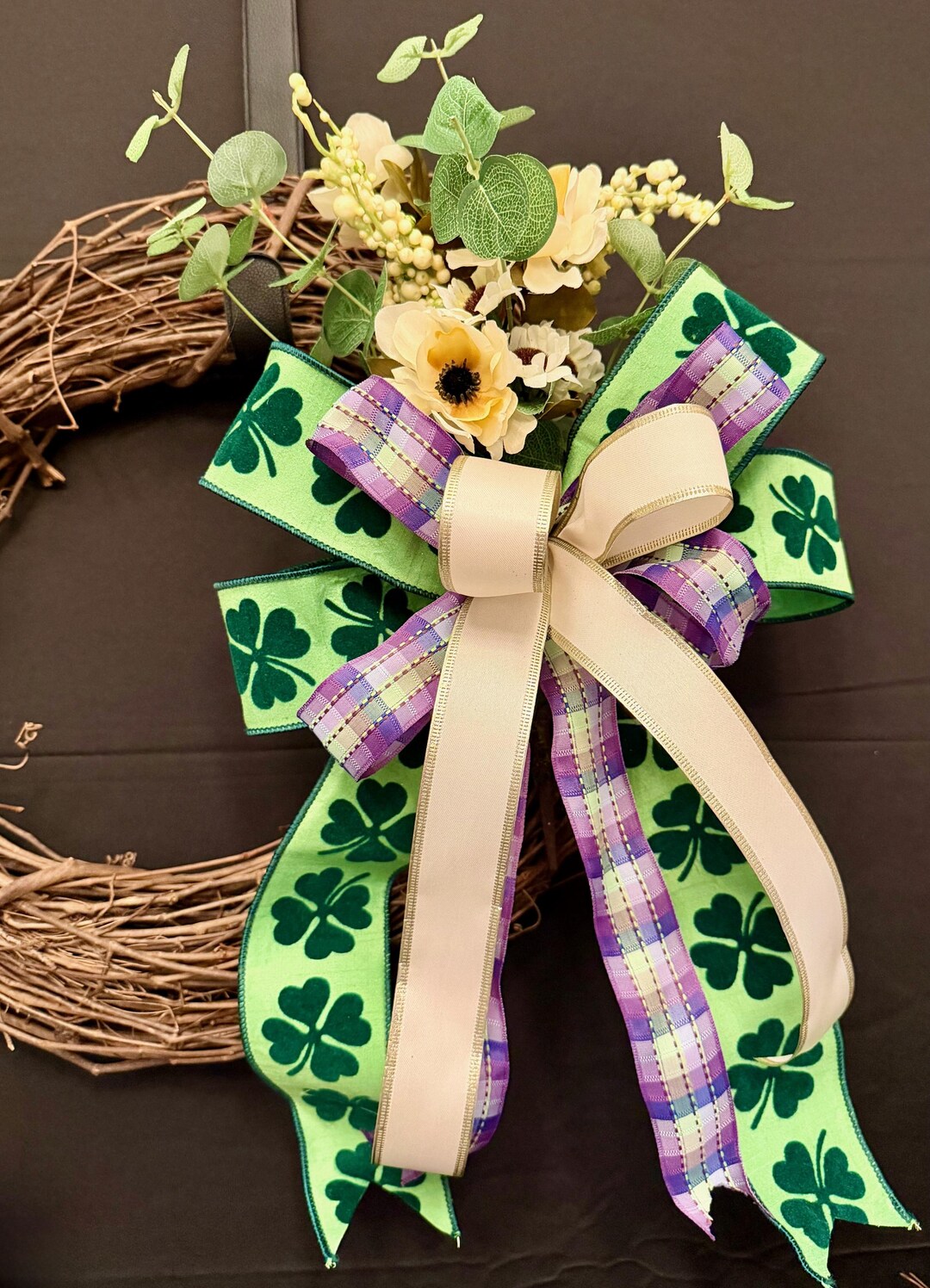 Interchangeable Floral March Shamrock Wreath Enhancer Classroom Door ...