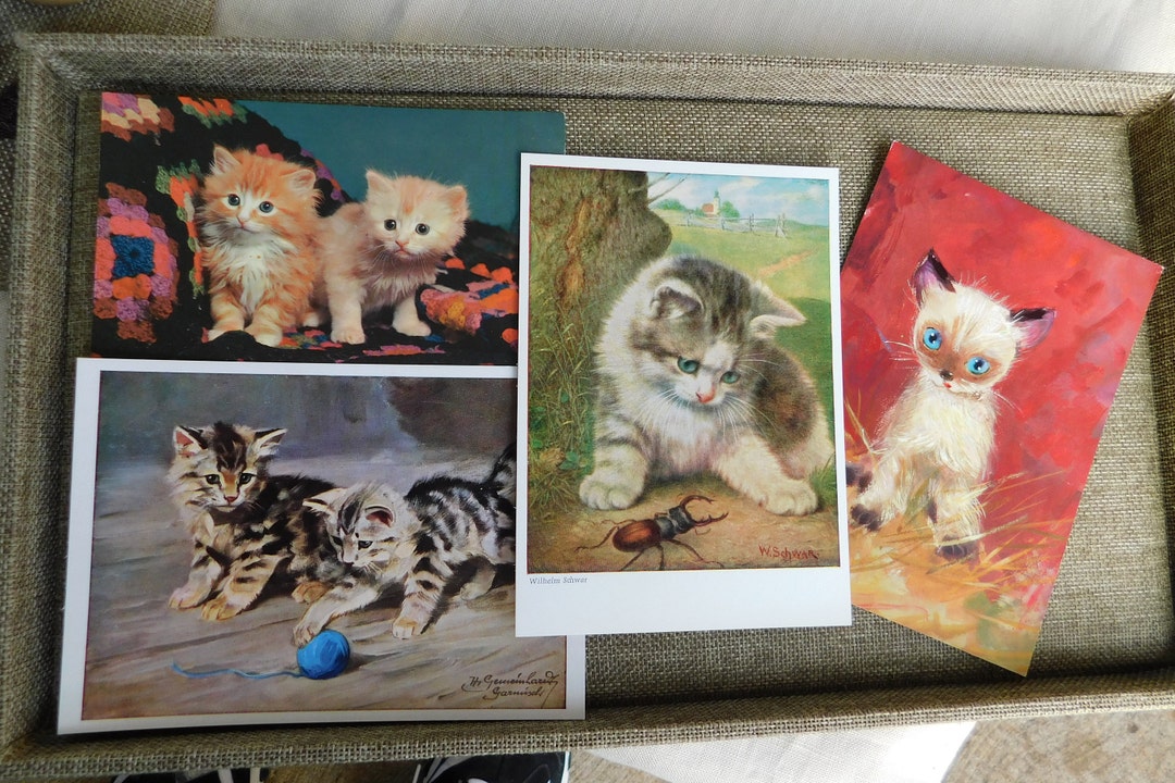 Vintage Cat Postcards, Vintage Kitten Postcards, Vintage German Cat ...