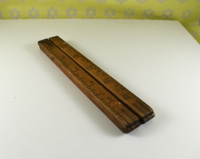 Antique 1920's Stanley USA No. 68 Boxwood & Brass Folding Ruler, 24" X ...