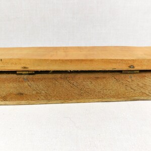 Rustic 50's Hand Made Wooden Pen Box, Handmade Hinges, Has Felted Pen ...