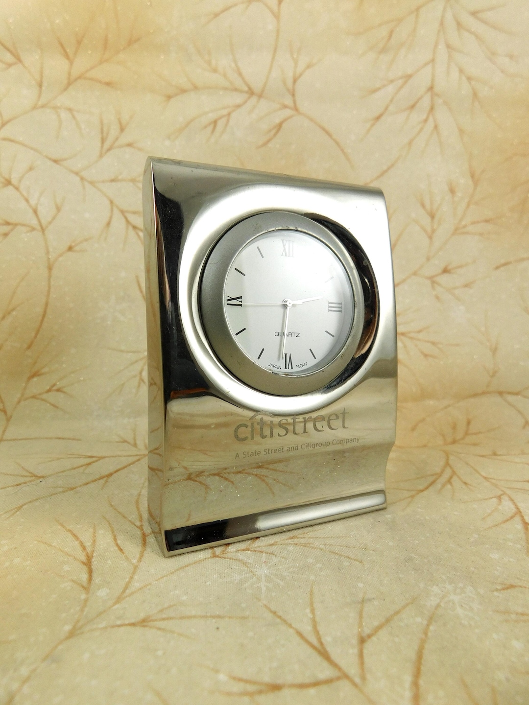 Brass Base Desk Clock W/chrome? Overlay, State Street & Citigroup Promo ...
