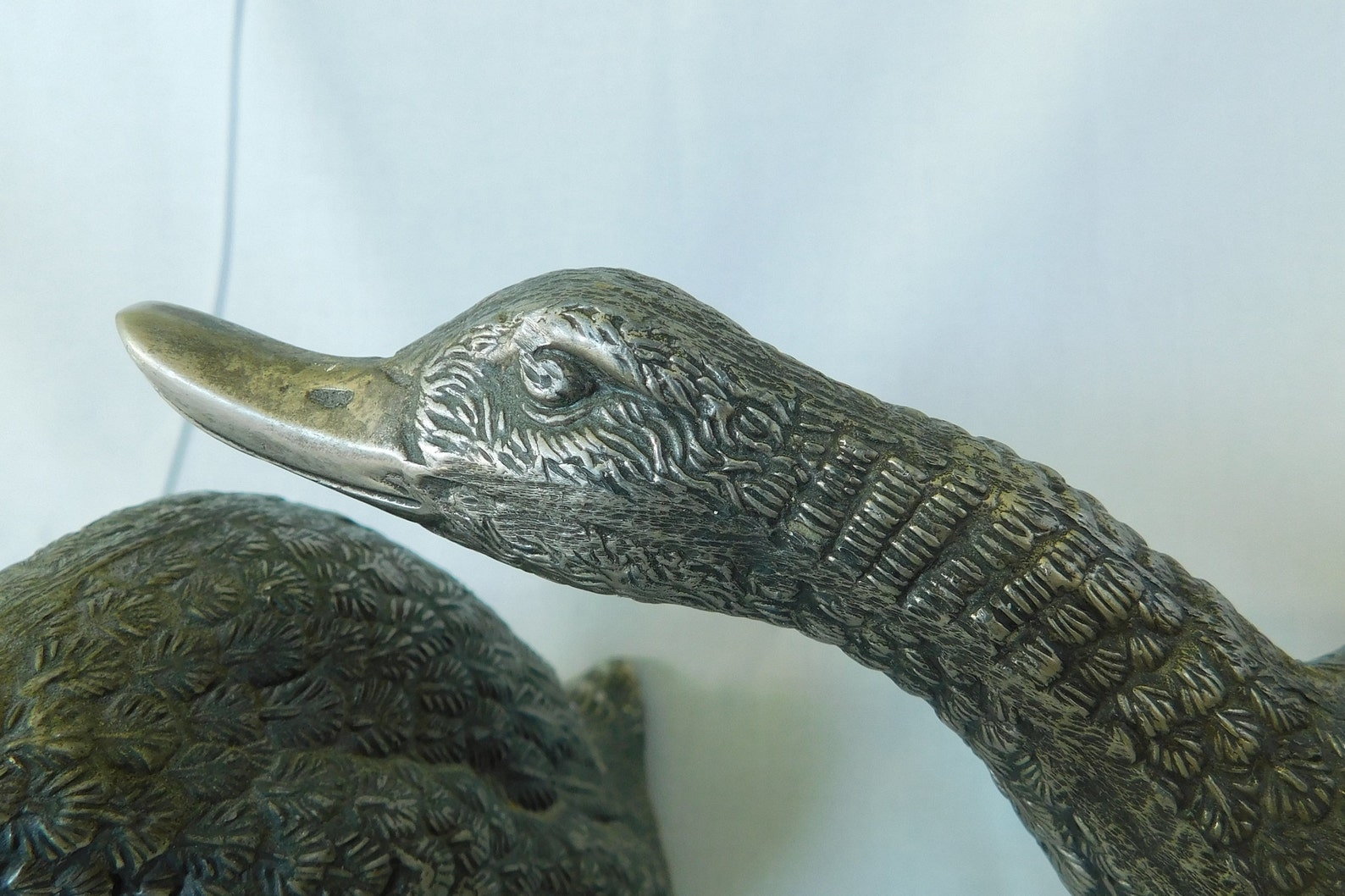 Pair of 1920's Silver Plated Metal Geese Figurines - Etsy