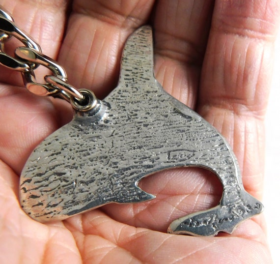 Signed Pewter-Like Orca/Killer Whale Key Chain, Water… - Gem