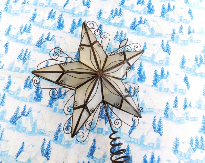 Vintage Bronze & Capiz Shell Star Tree Topper, Christmas Tree Decor ...