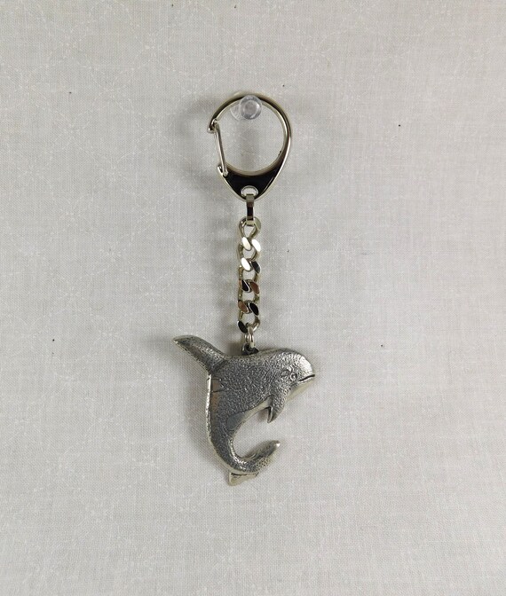 Signed Pewter-Like Orca/Killer Whale Key Chain, Water… - Gem
