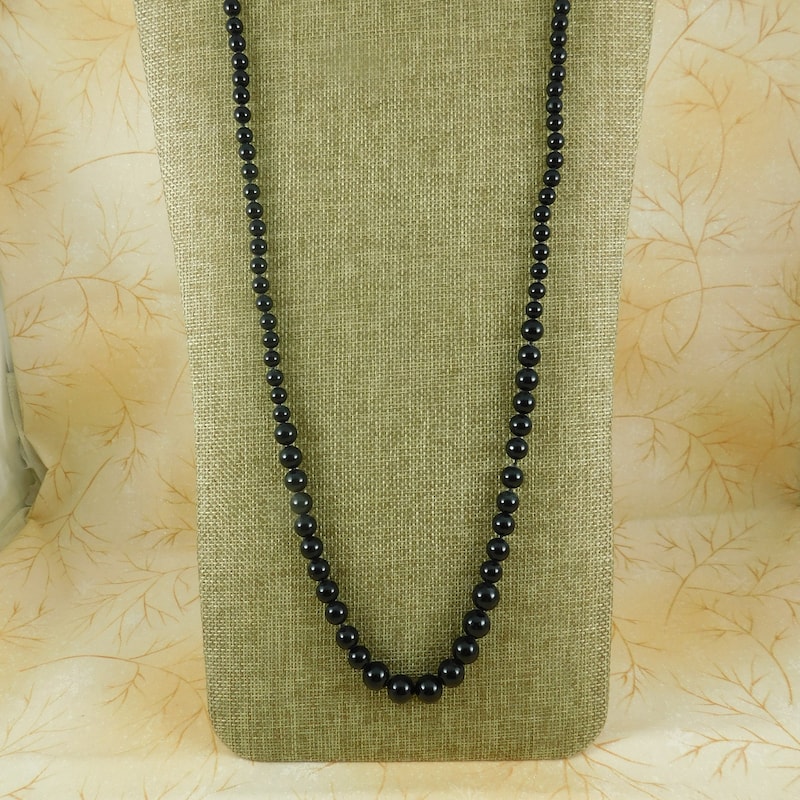 Jet Bead Necklace - Etsy
