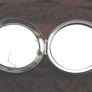 Vintage Early 2000s Silver Compact Mirror: Blue Crystal Dolphin Motif ...