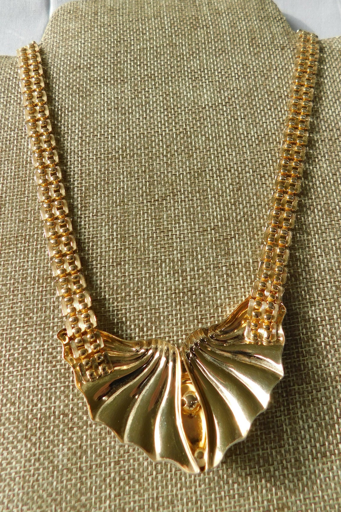 Woven Mesh Bib Necklace Egyptian Influence Necklace Flared | Etsy