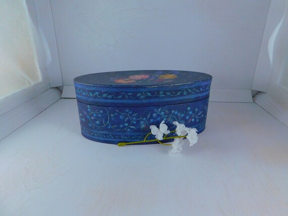 Decoupage Blue Floral Papercraft Box-Originally Used for | Etsy
