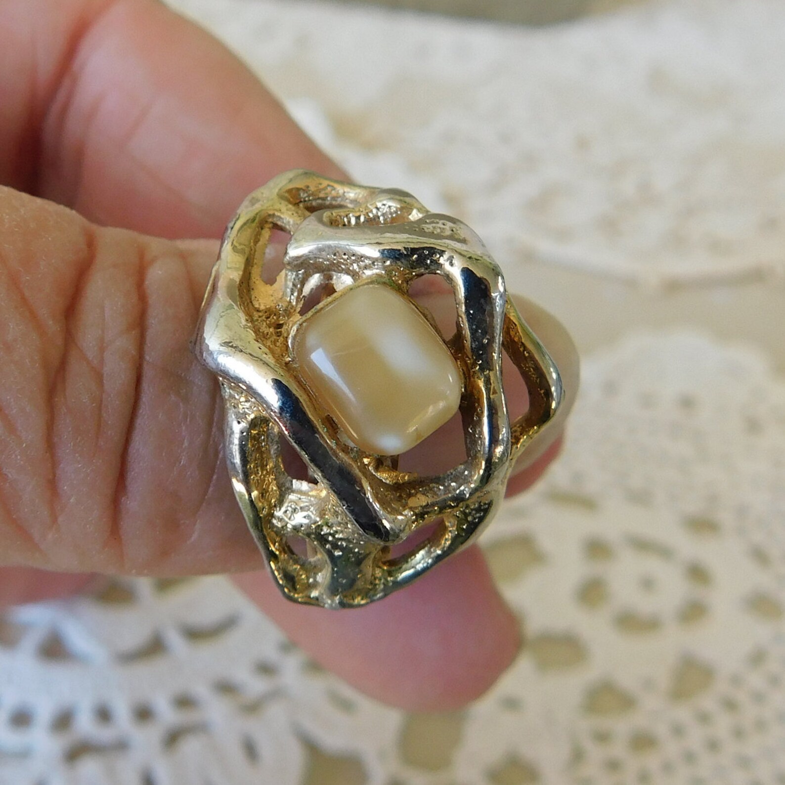Brutalist Gold Plated Ring Artisan's Free Form Gold Ring - Etsy