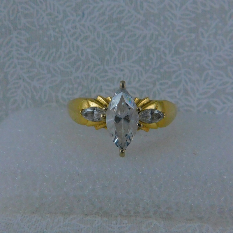14 Kt Gold Cubic Zirconia Ring - Etsy