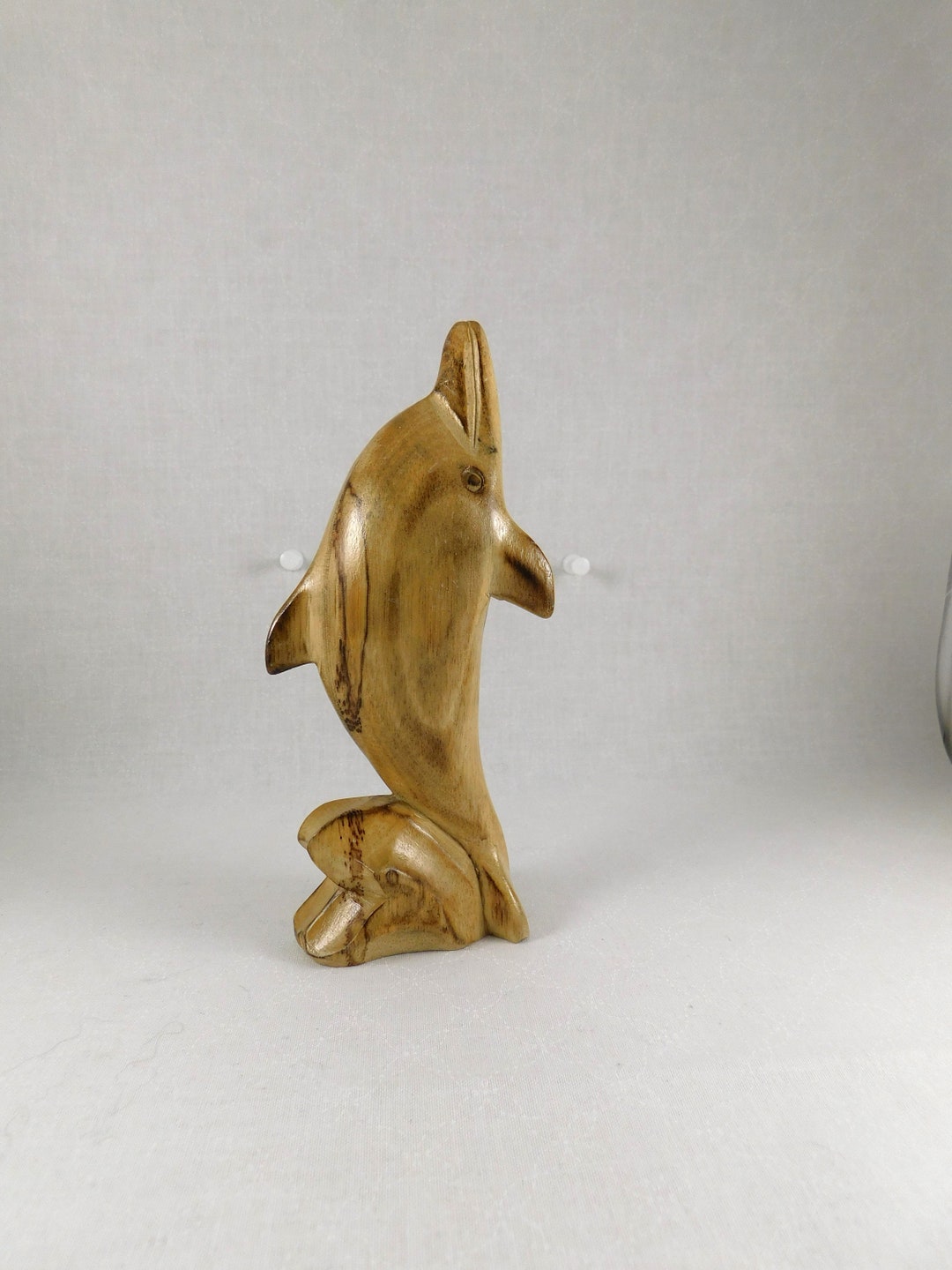 Hand Carved Wood Dolphin in Breaching Position, Balsa Very Lightweight ...