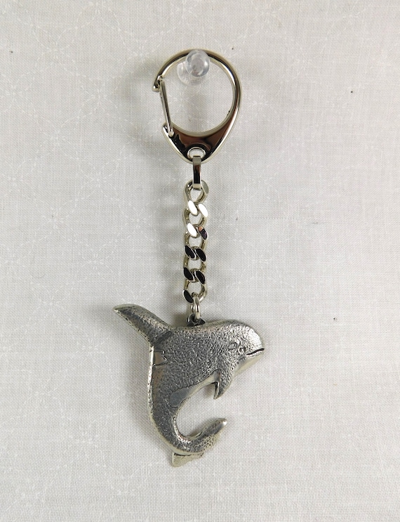 Signed Pewter-Like Orca/Killer Whale Key Chain, Water… - Gem