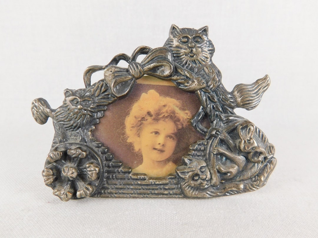 Vintage 40's Freeform Art Nouveau Style Mini Frame W/cats, Mice, a Bow ...