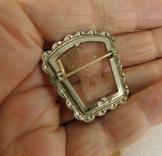 1910/1920's Art Nouveau Pale Pink Glass Reverse Motif… - Gem