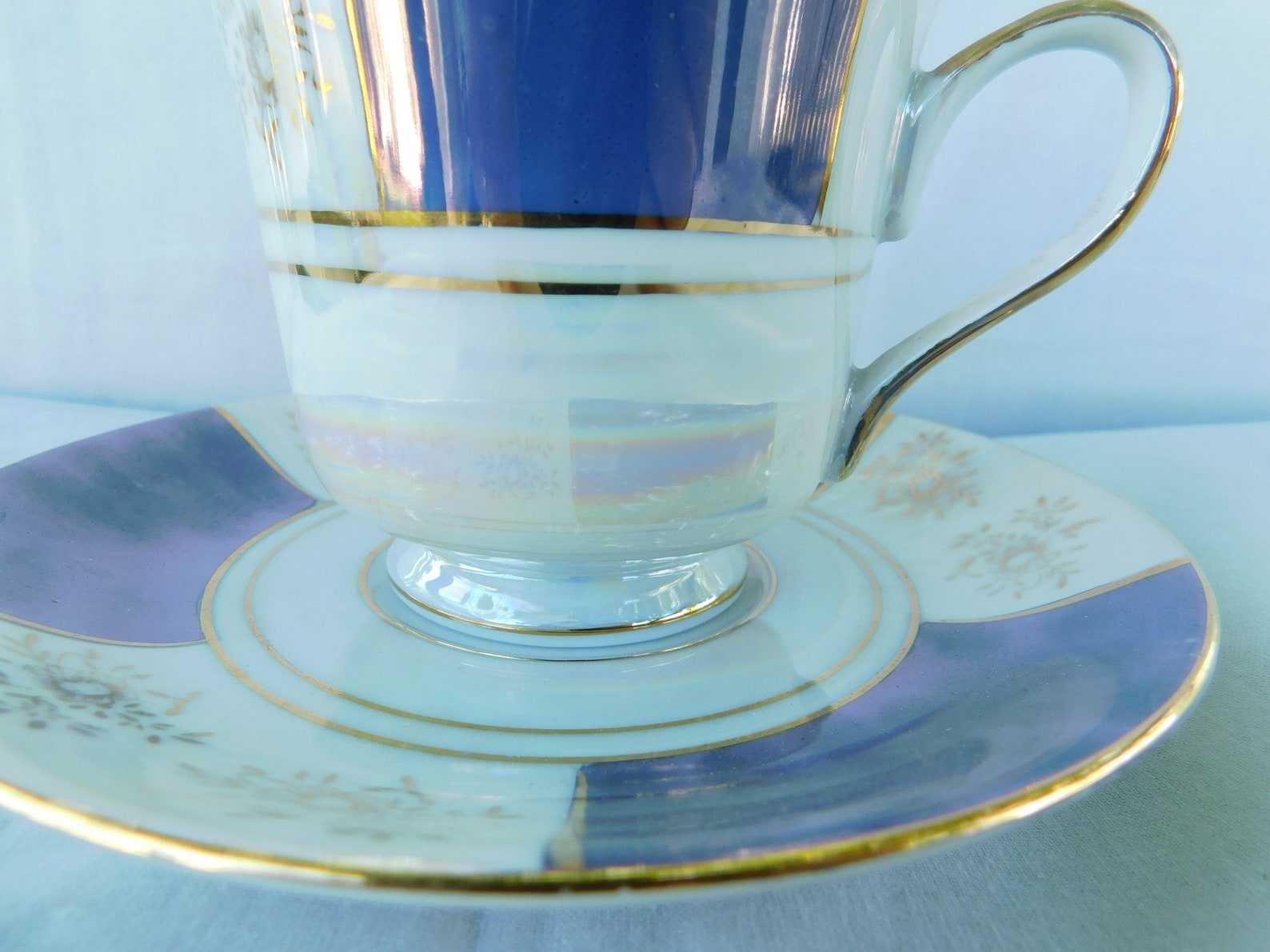 Fancy 50's Japanese Iridescent Bone China Tea Cup & | Etsy