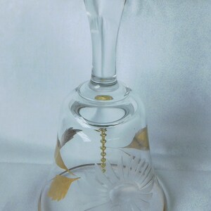Bohemia Crystal Bell, Czechoslovakian Gold Leaf Crystal Bell, Carved ...