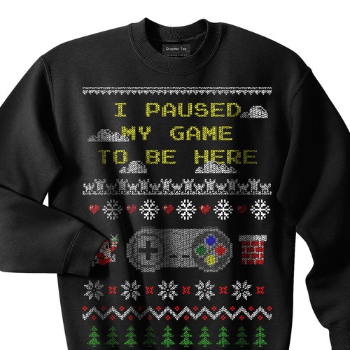 Video Game Ugly Christmas Sweater 8 Bit Santa Claus | Etsy