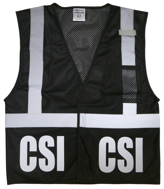 CSI Safety Vest Black REFLECTIVE Design High Visibility - Etsy