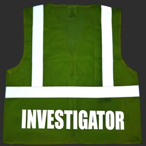 Investigator Safety Vest With REFLECTIVE Design, High Visibility Vest ...