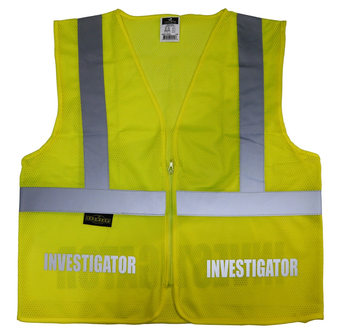Investigator Safety Vest With REFLECTIVE Design, High Visibility Vest ...