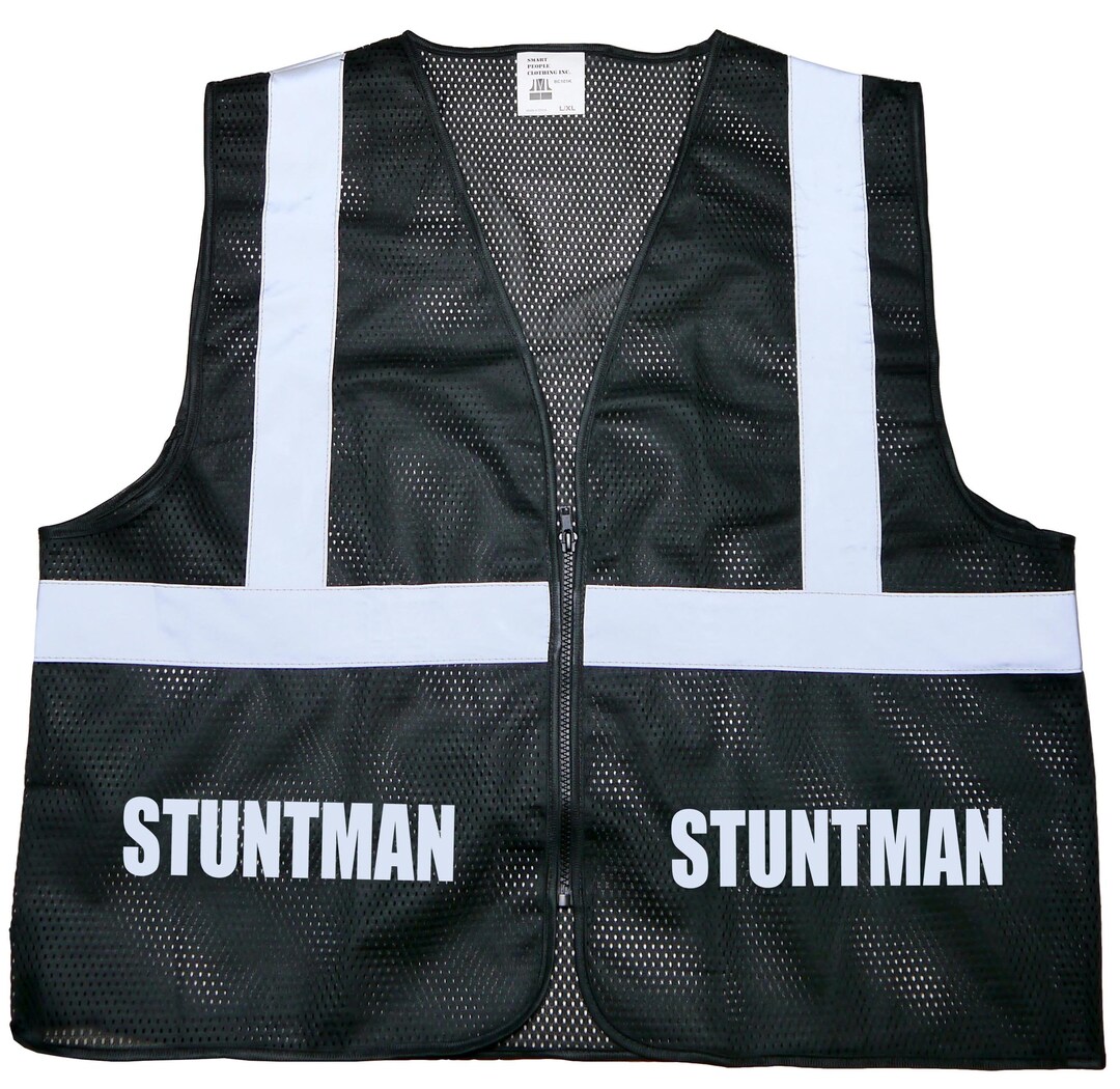 Stuntman Safety Vest Black REFLECTIVE Design High - Etsy