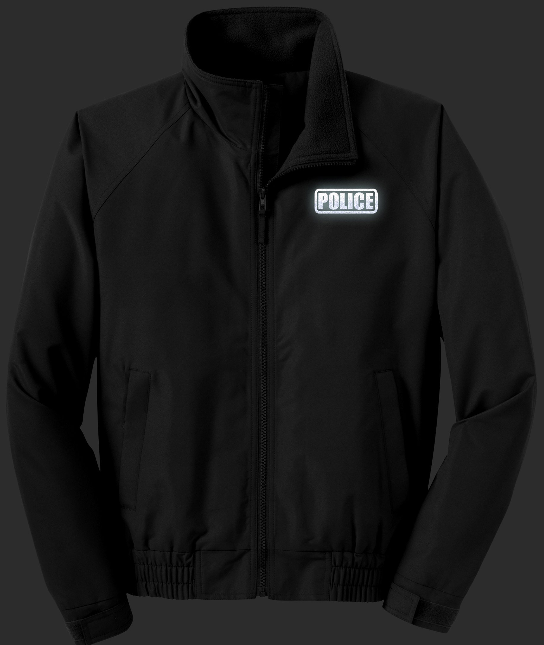 Police economy jacket REFLECTIVE logo fleece lining Police | Etsy