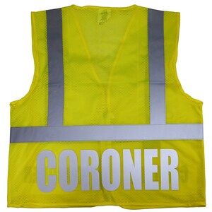 Coroner Officer Safety Vest With REFLECTIVE Design, High Visibility ...