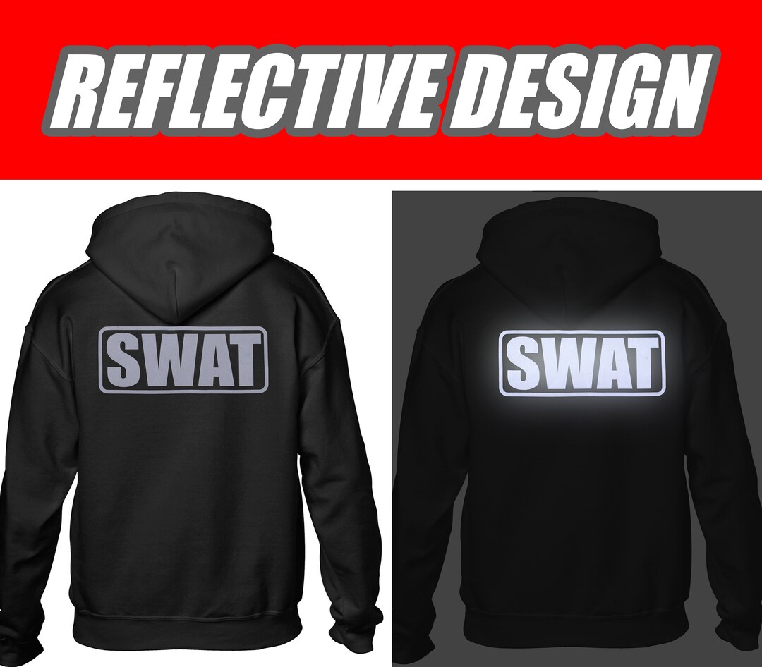 SWAT Hoodie, REFLECTIVE LOGO, Swat Team Hooded Sweatshirt - Etsy