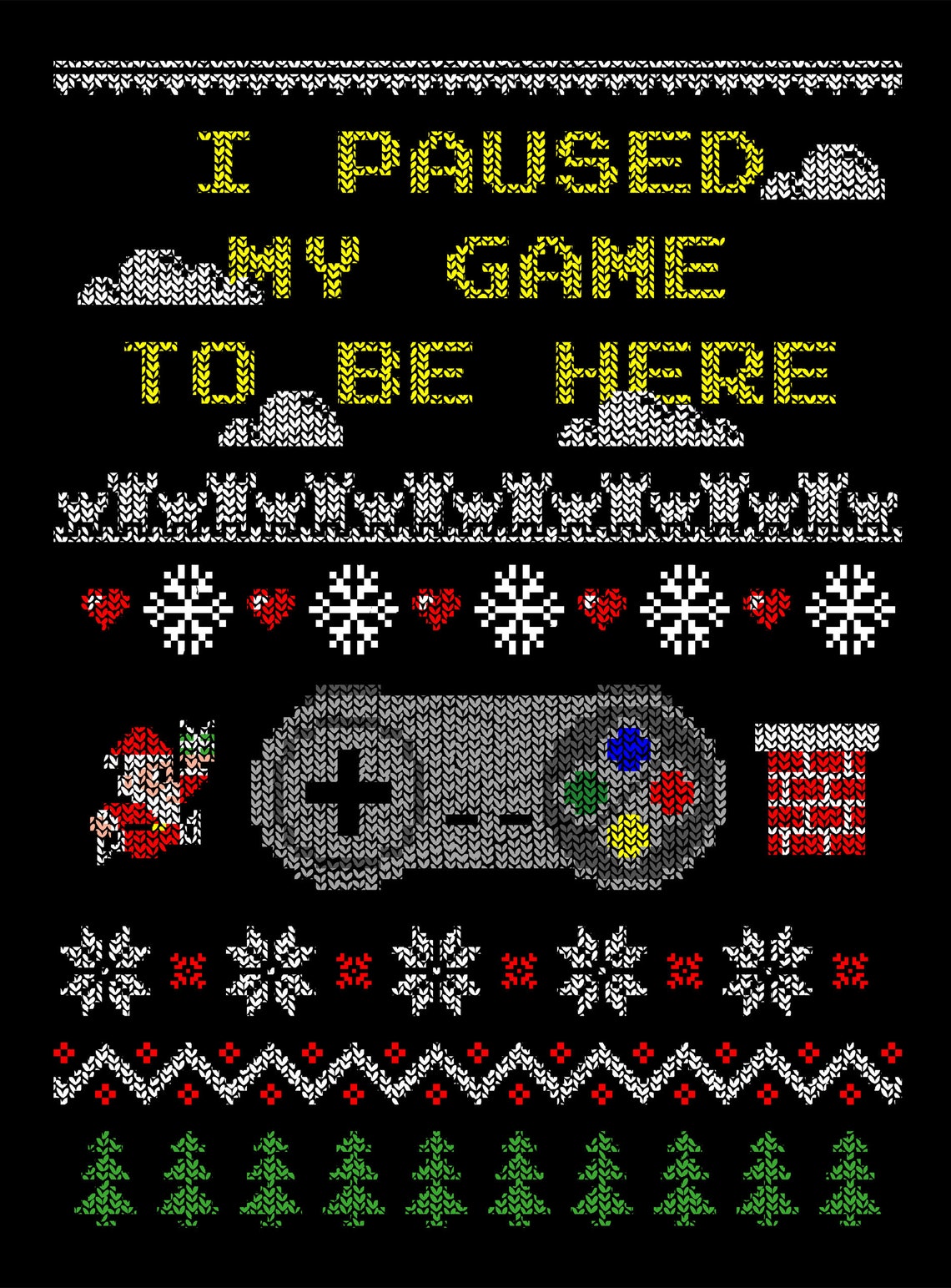 Video Game Ugly Christmas Sweater 8 Bit Santa Claus - Etsy