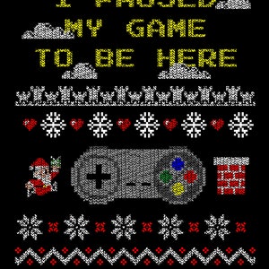 Video Game Ugly Christmas Sweater, 8 Bit, Santa Claus, Controller ...