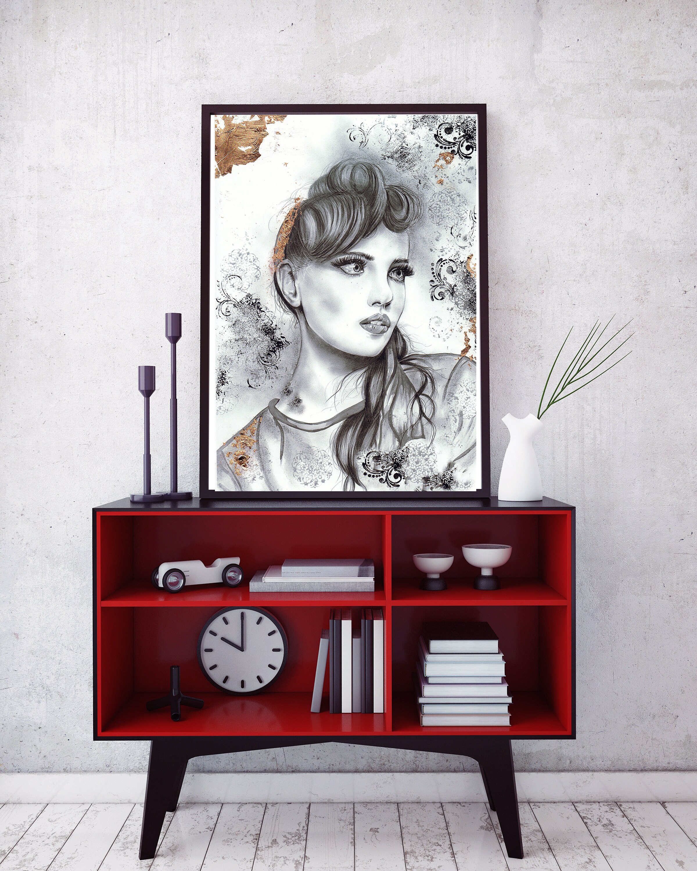 Woman Hollywood Glamour / art print / black and white / female | Etsy