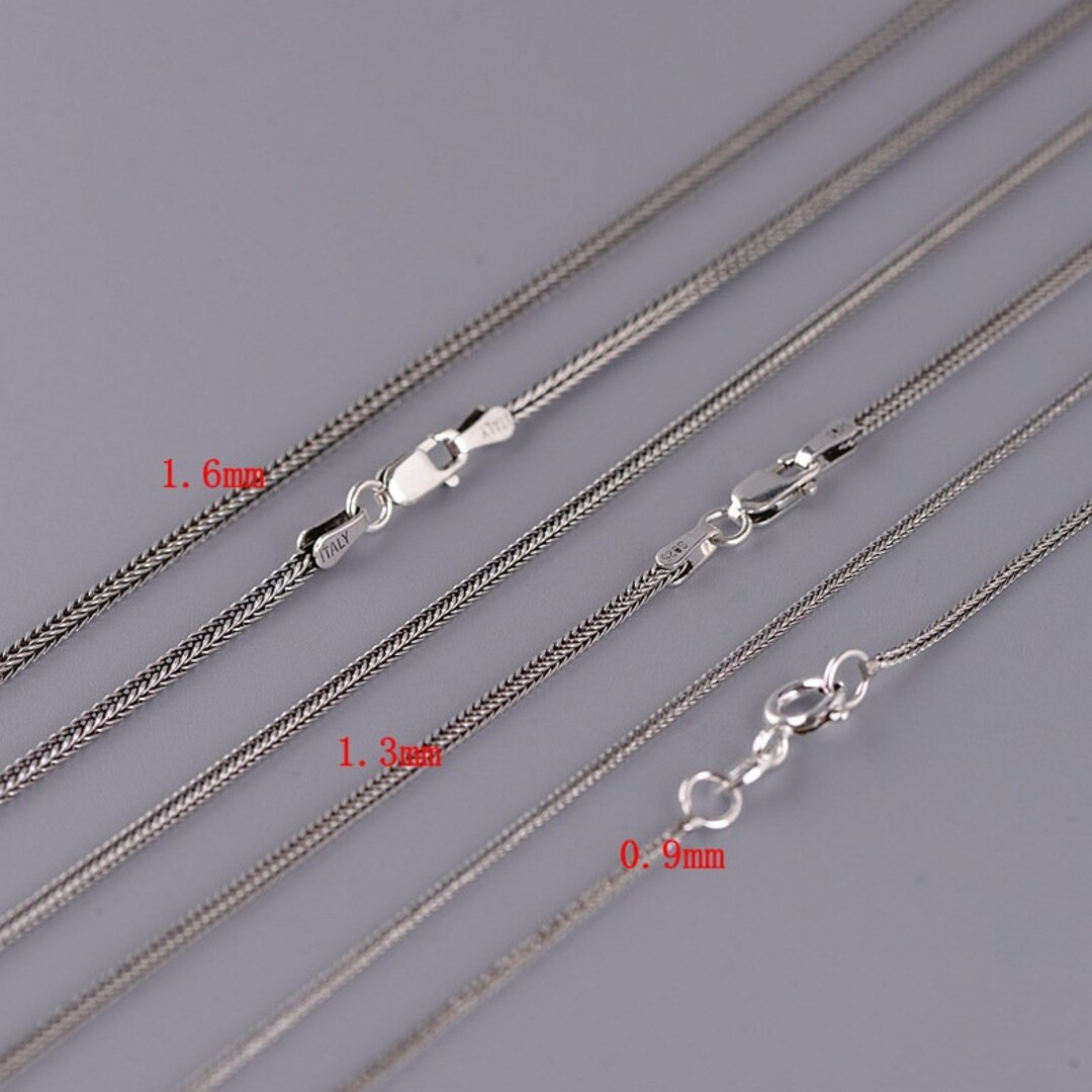 Simple Retro S925 Sterling Silver Foxtail Chain Necklace - Etsy