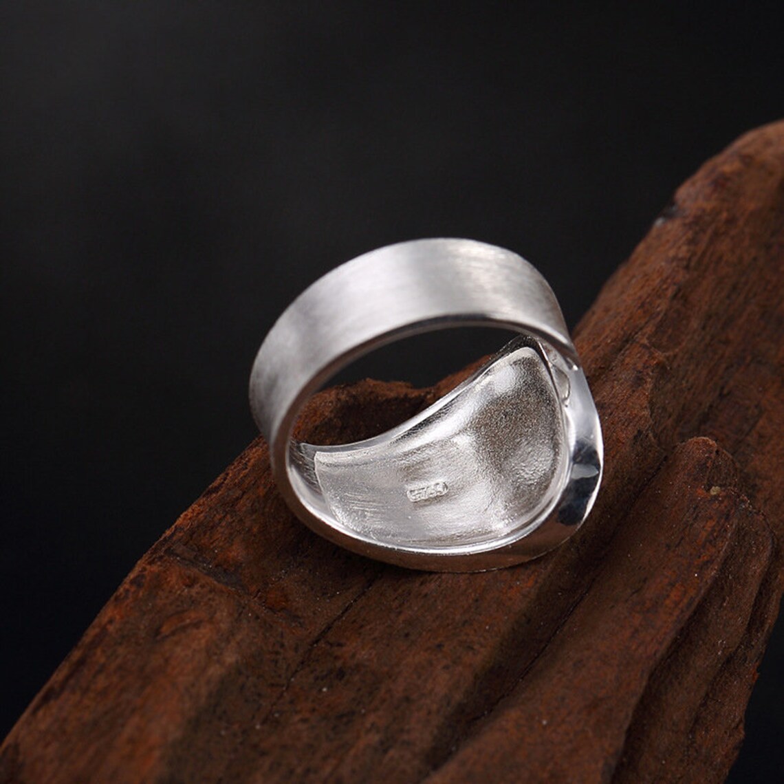 Solid s925 sterling silver simple no pattern adjustable ring | Etsy