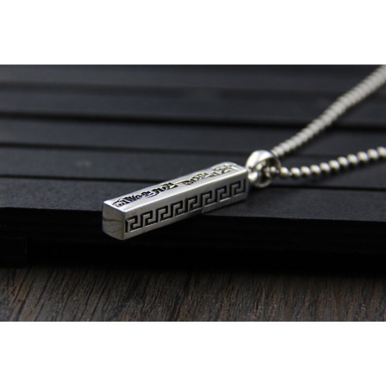 Solid S925 Sterling Silver Chinese Style Vintage Cuboid Shape | Etsy