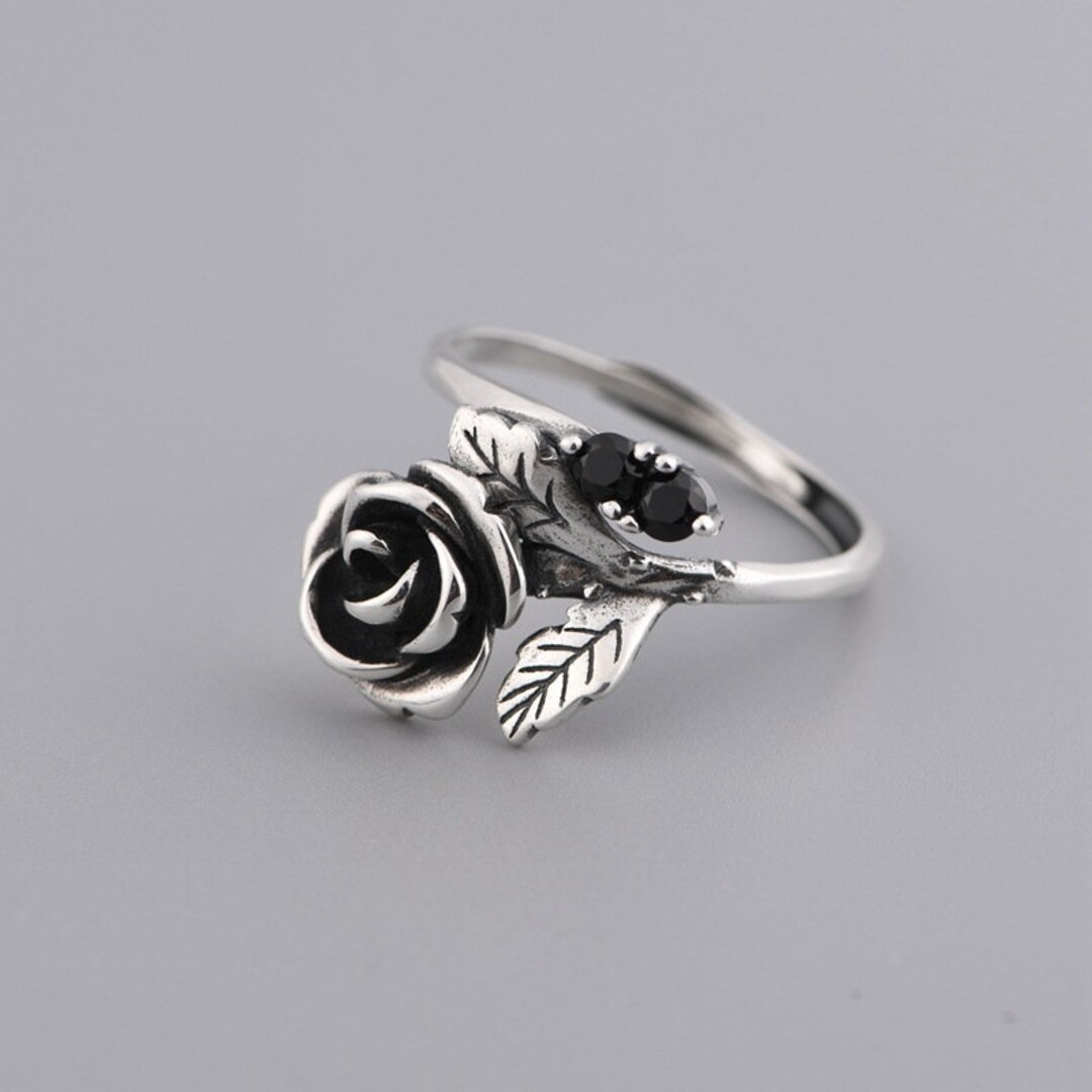 Nice Rose Flower Ring Fine S925 Sterling Silver Open Ring - Etsy