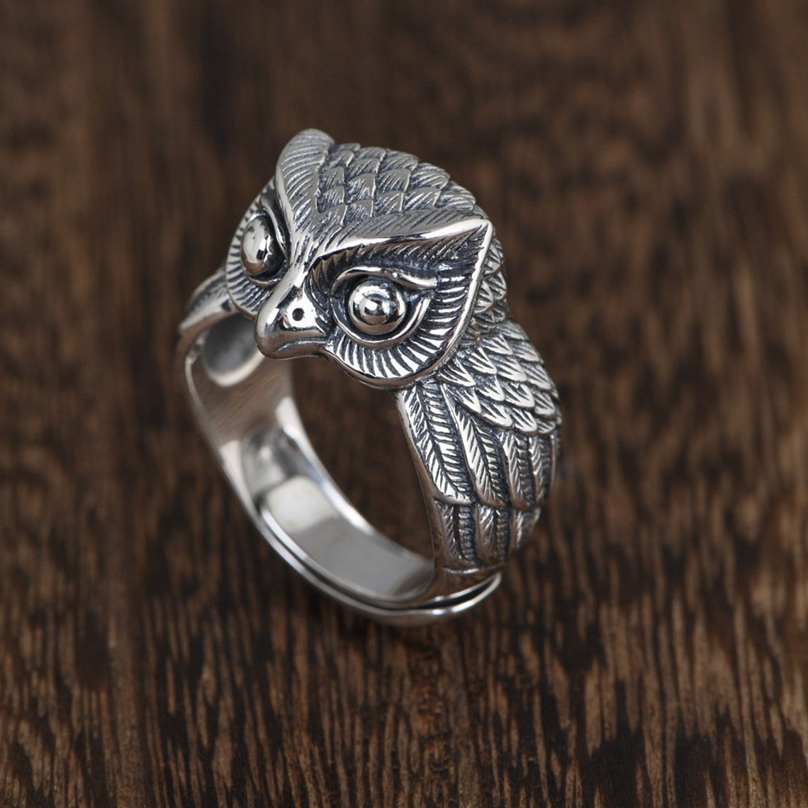 Owl Shape Mens Ring Solid S925 Sterling Silver Open Ring - Etsy