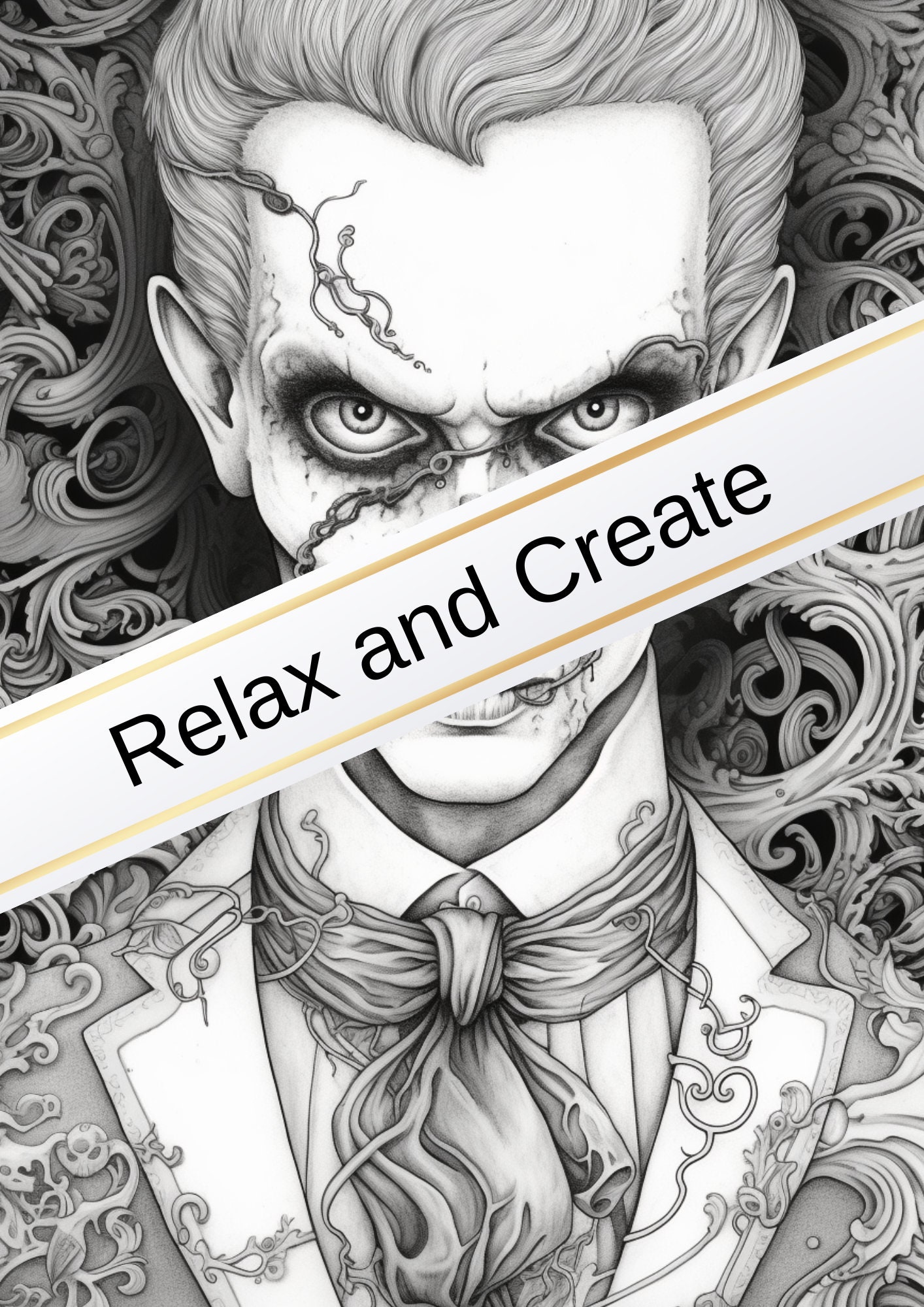 Spine-chilling Horror Adult Coloring Book - 14 Pages of Creepy Art, PDF ...