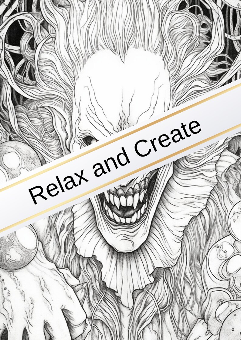 Spine-chilling Horror Adult Coloring Book 14 Pages of Creepy Art, PDF ...