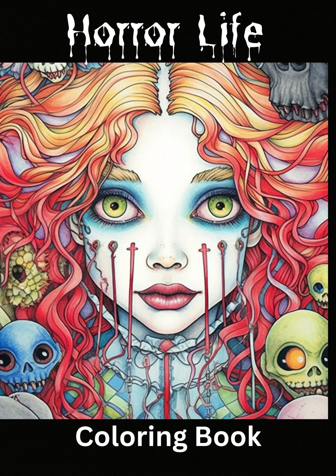 Spine-chilling Horror Adult Coloring Book - 14 Pages of Creepy Art, PDF ...