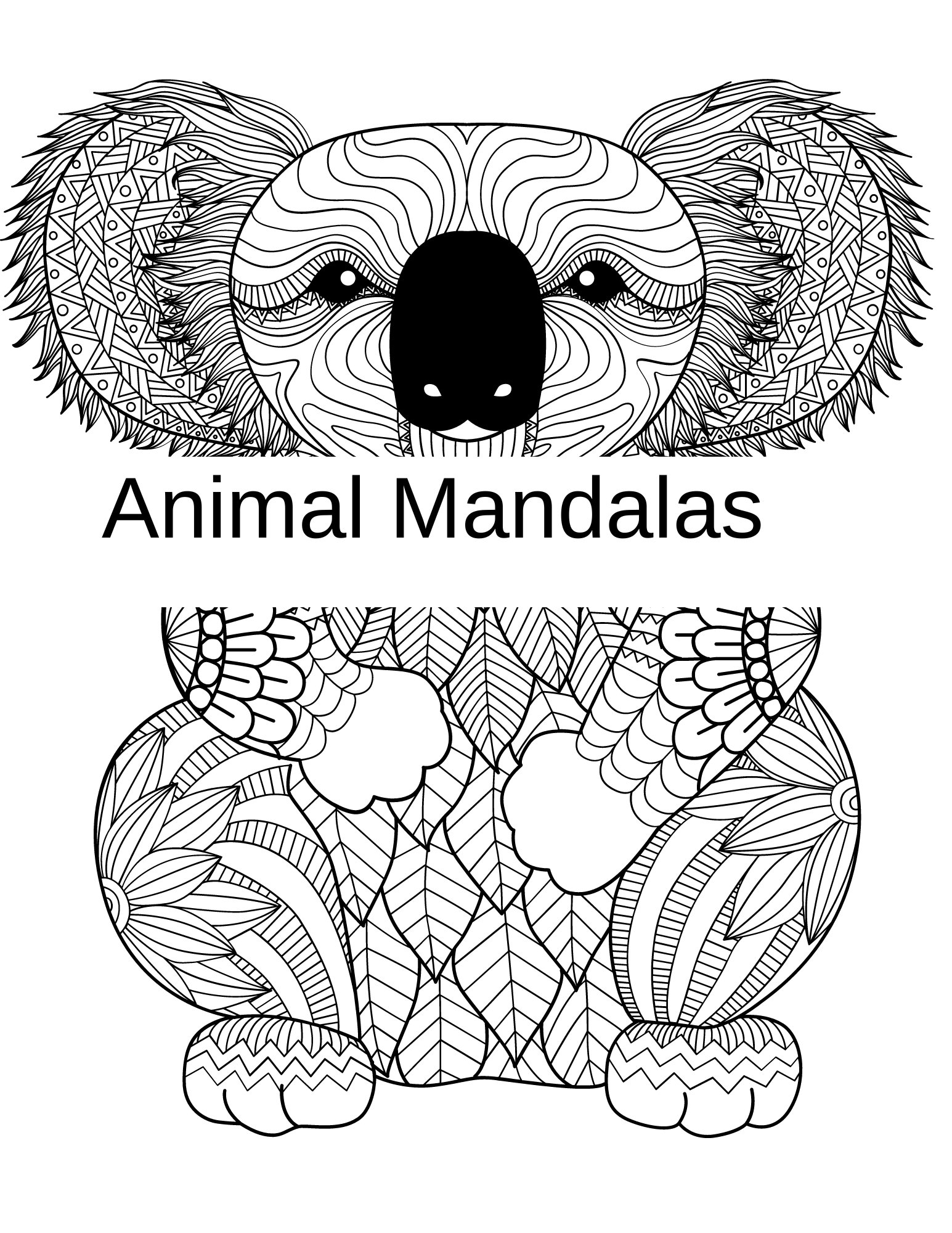 Mandala Coloring. Animal Coloring Book. Mandala Adult Coloring Book ...