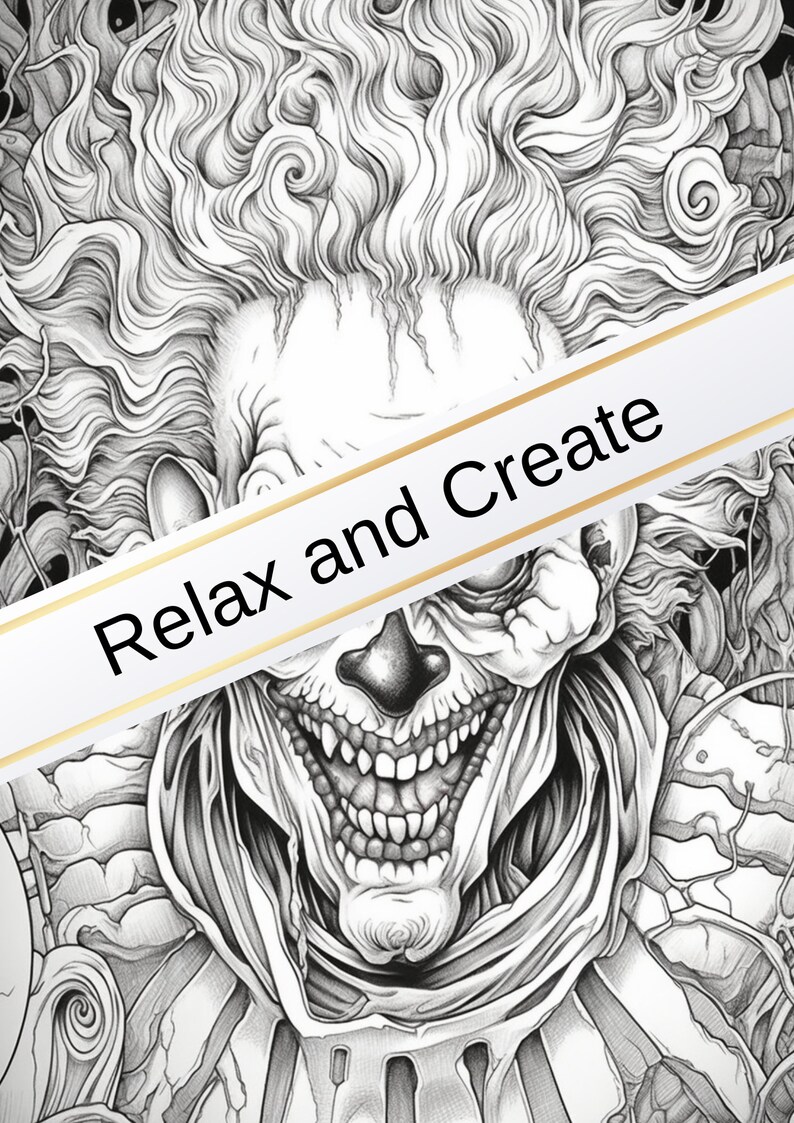 Spine-chilling Horror Adult Coloring Book - 14 Pages of Creepy Art, PDF ...