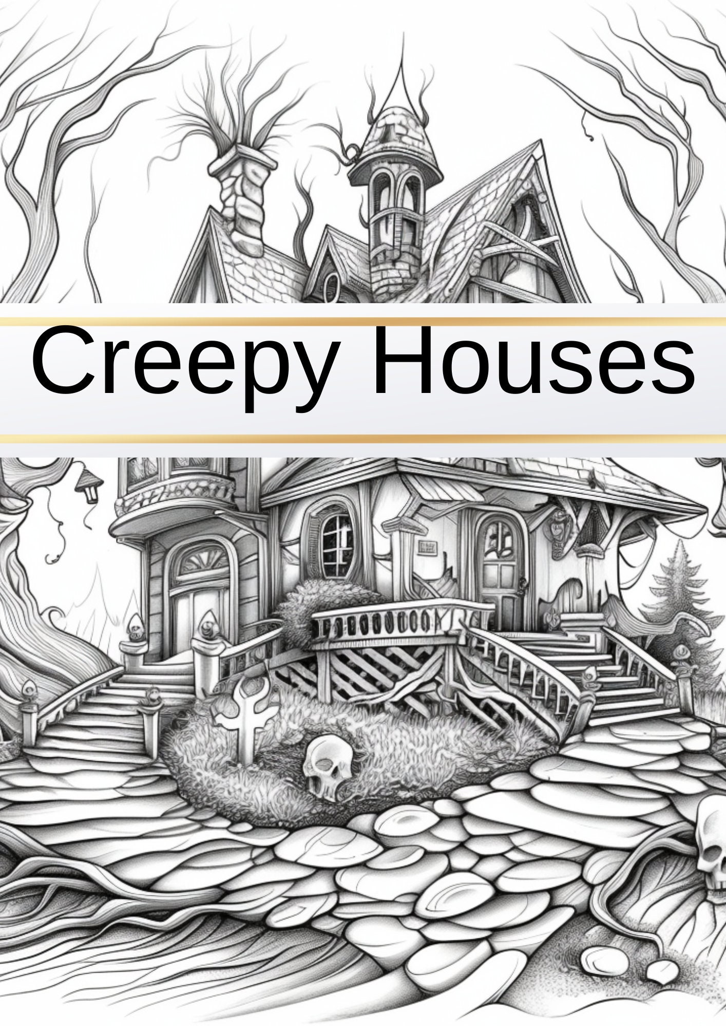 Haunted Horror Houses Coloring Book: Creepy Dwellings, Ghostly Abodes ...