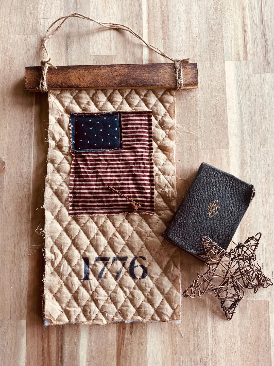 Americana Wall Hanging, USA Flag Decoration, Quilted Wall Hanging, 1776 ...